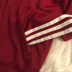 adidas | Jackets & Coats | Nwot Adidas Maroon Red Track Suit Jacket Xs ...
